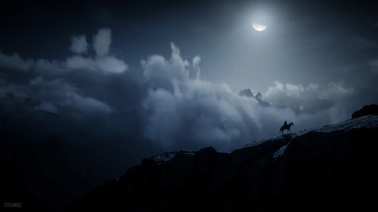 RDR 2 at night with mountains - Mod your browser | GX.store